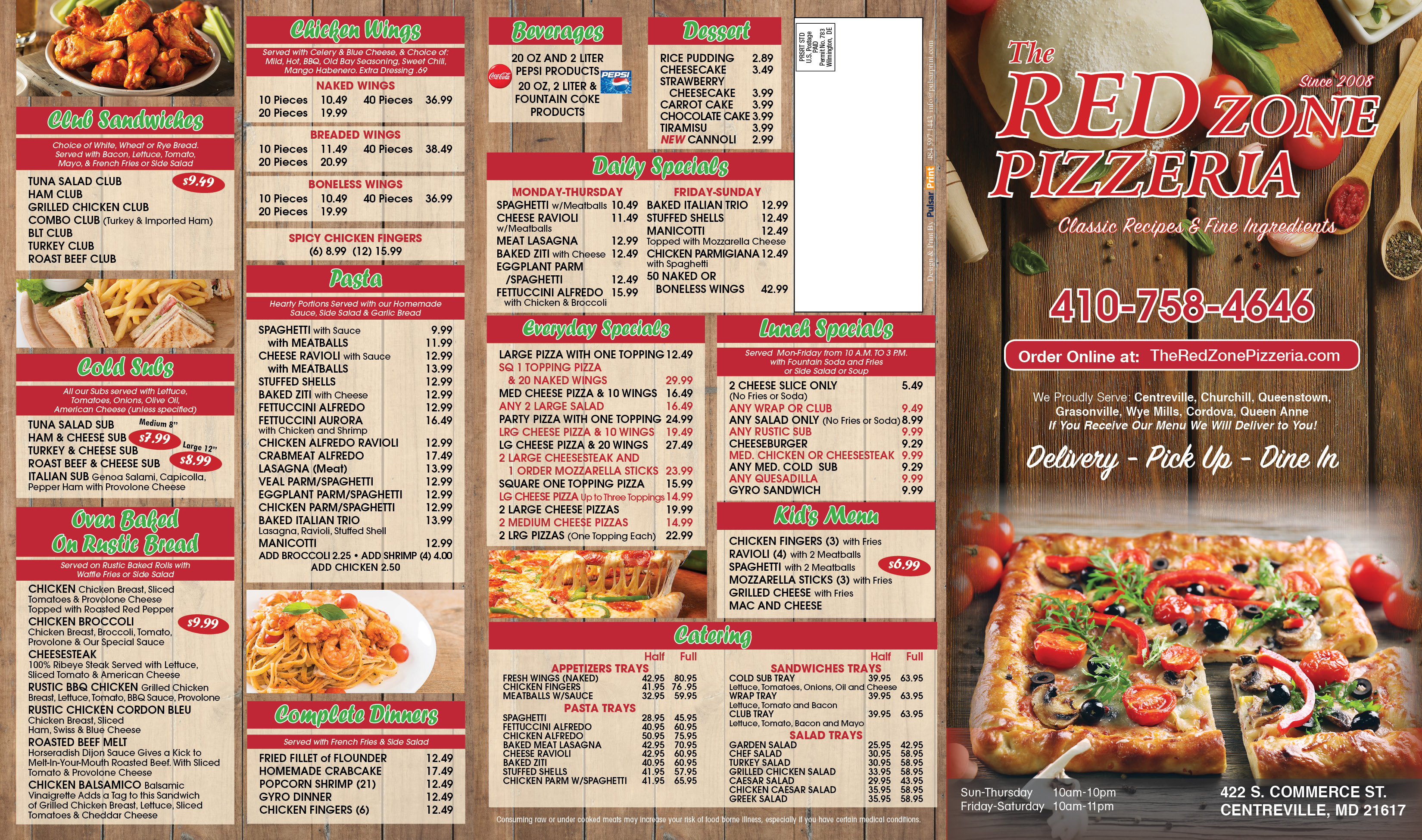 Our Menu | Red Zone Pizzeria